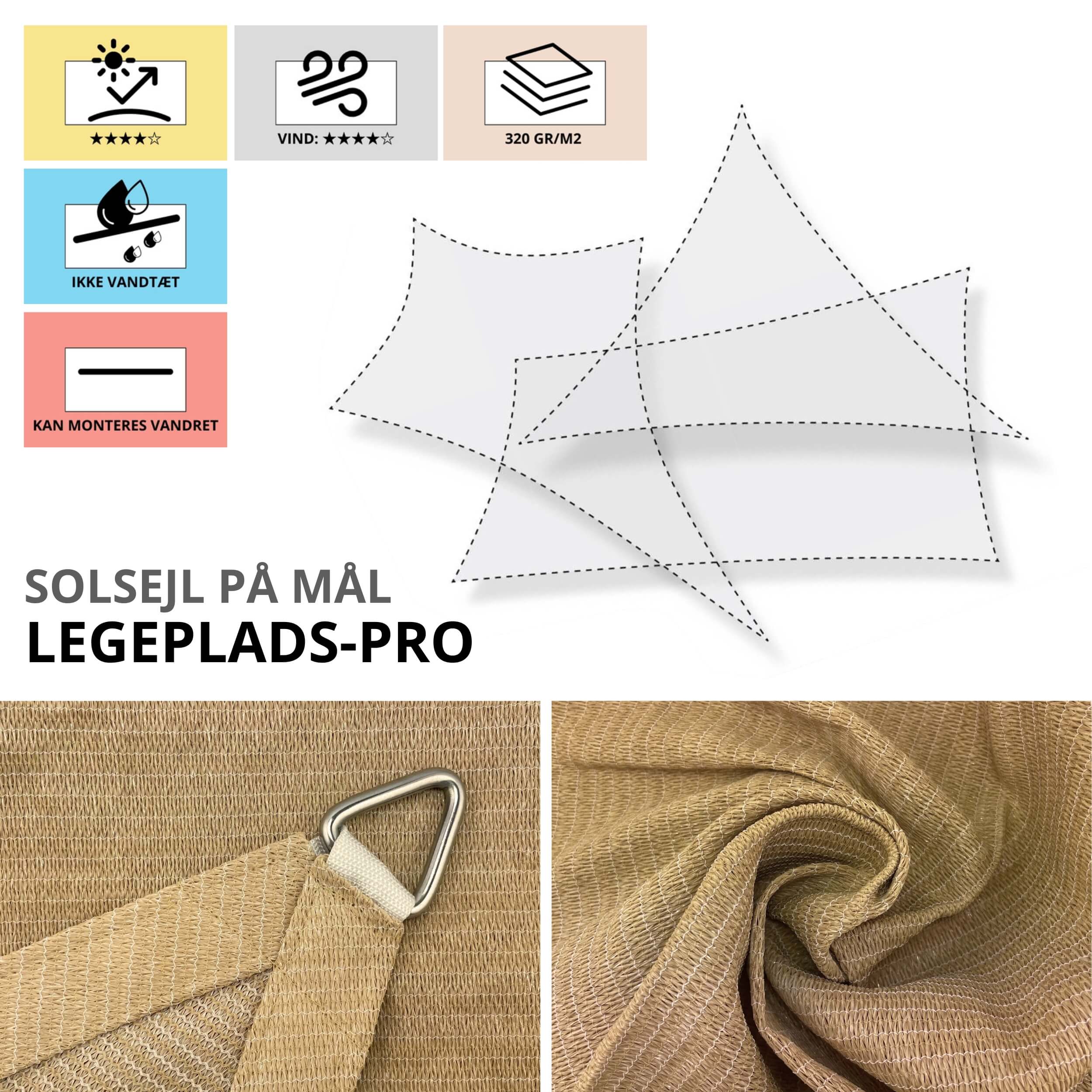 Solsejl på mål - "Legeplads PRO" - Legeplads-PRO - SolsejlSpecialisten ApS